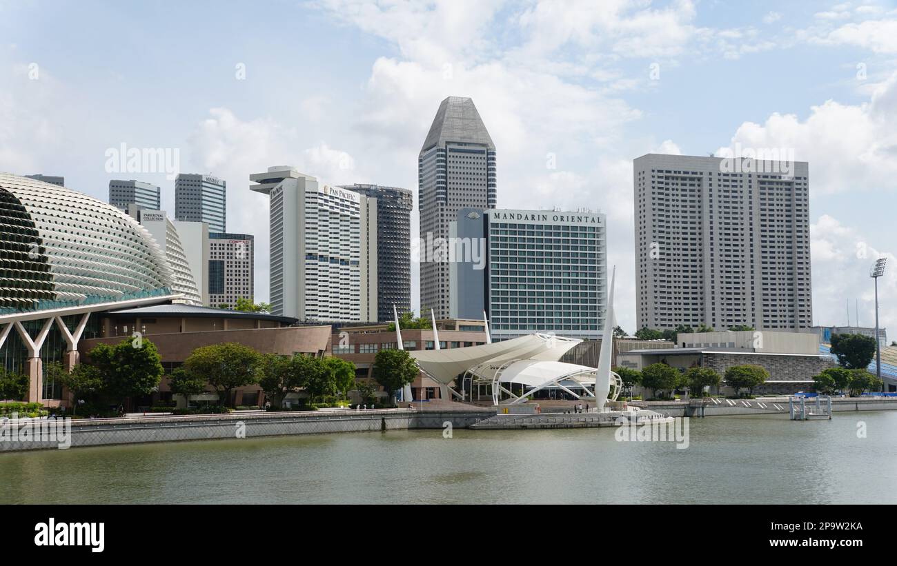 Esplanade Drive, Singapore - February 19, 2023 - The view of the bay ...