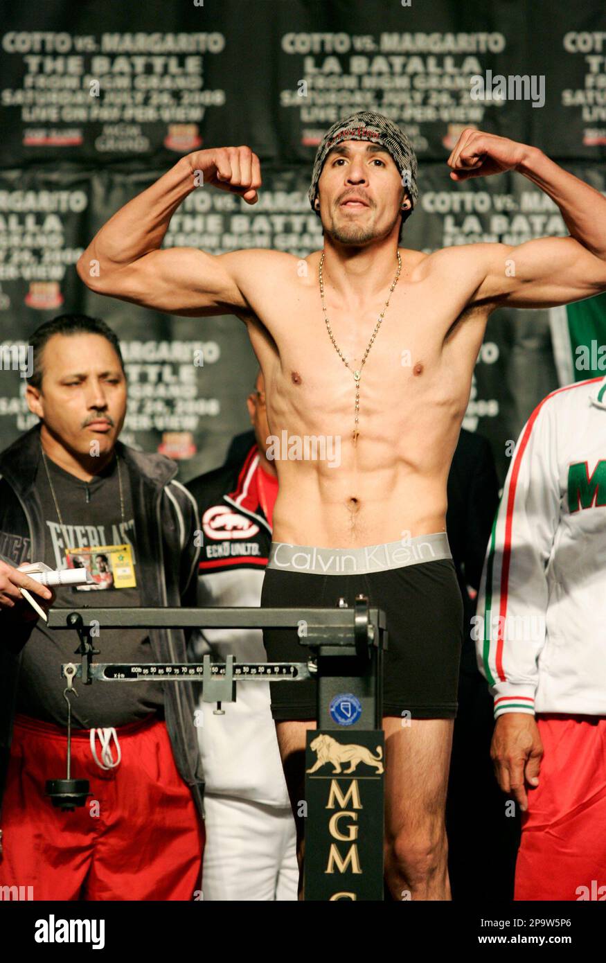Antonio Margarito poses for photos during an official weigh-in at the ...