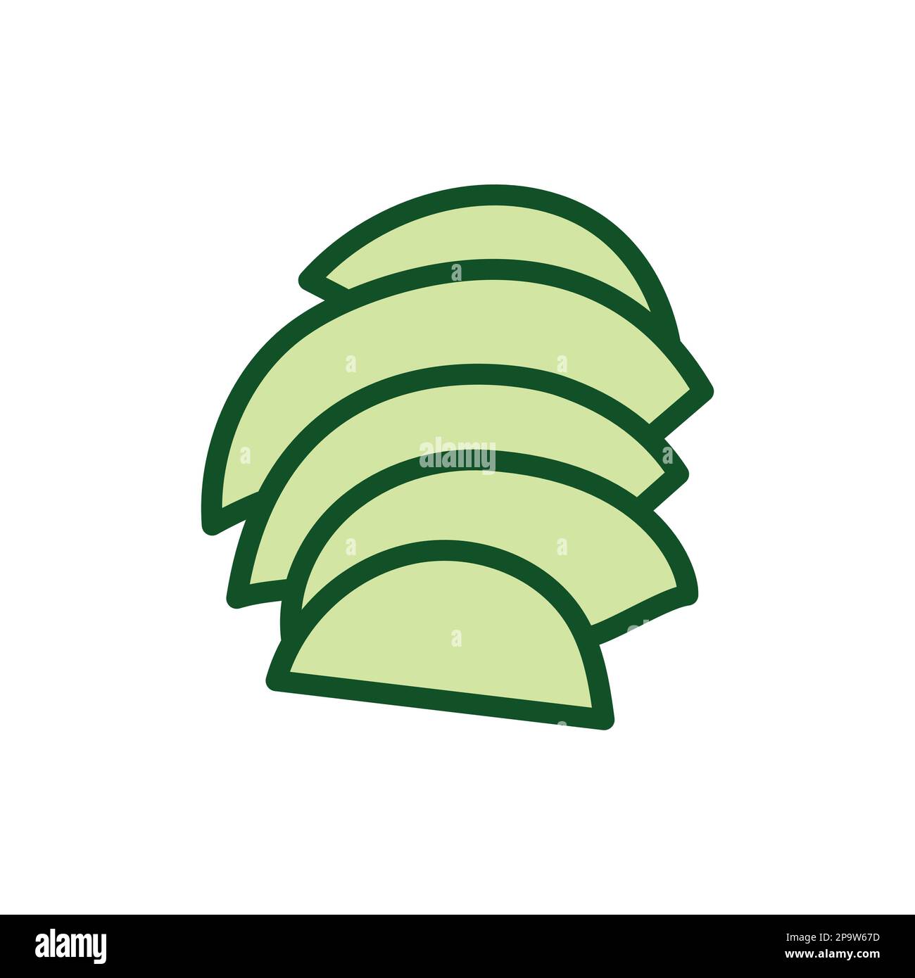 Chopped avocado color line icon. Vegetarian product. Vector ...
