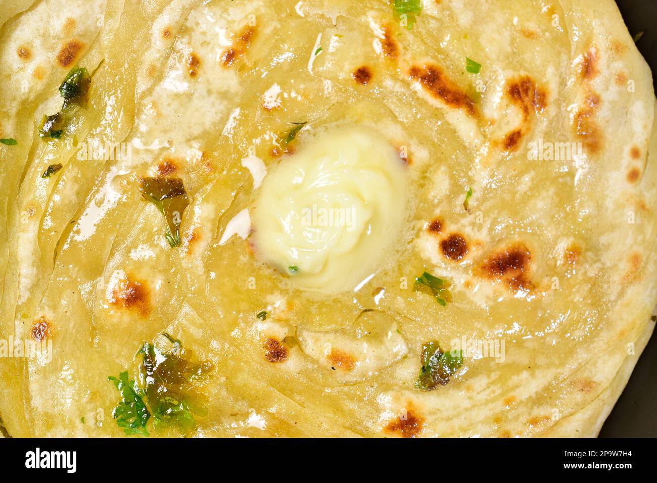 Texture of butter paratha background Stock Photo - Alamy