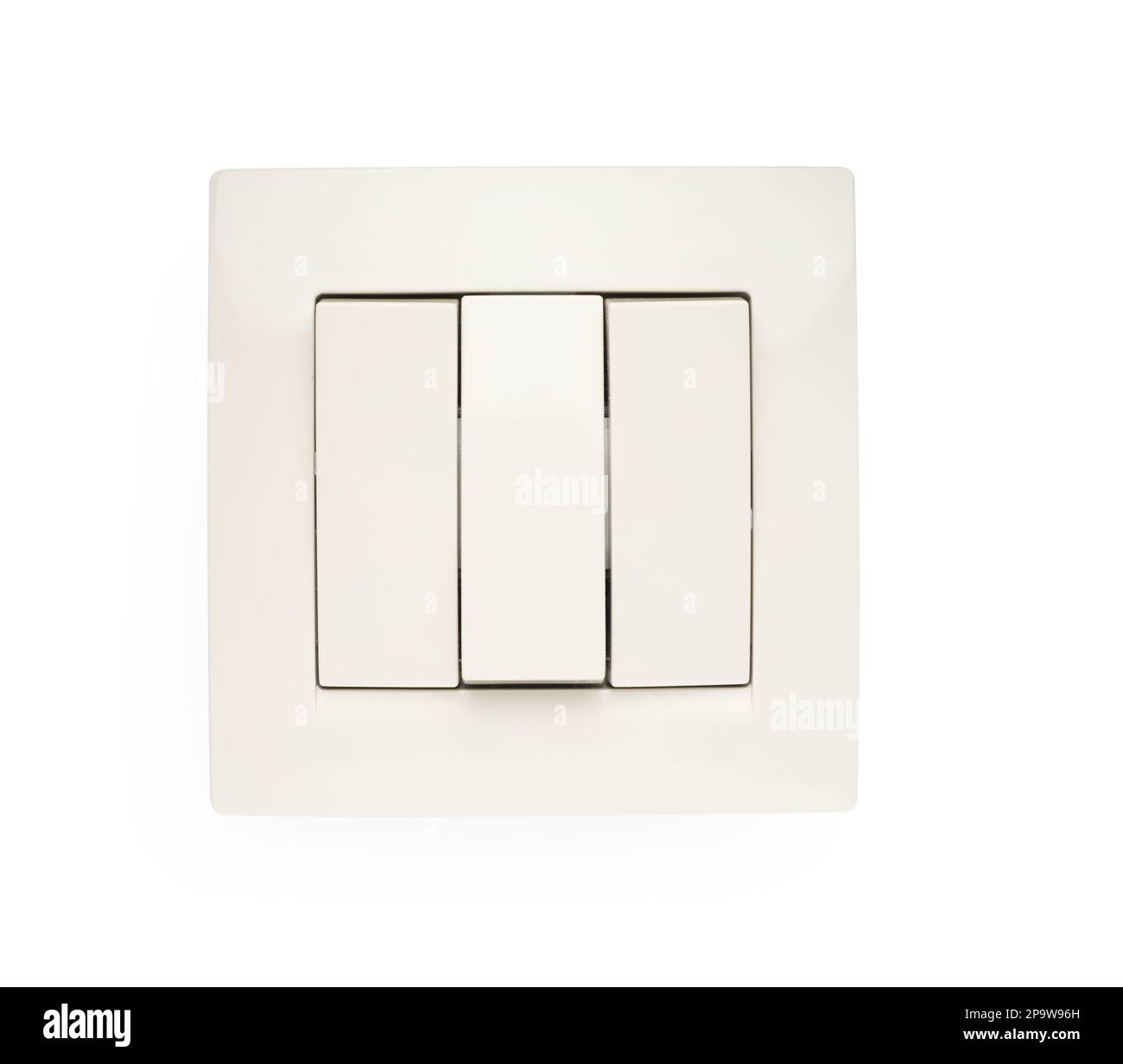 Modern plastic light switch isolated on white Stock Photo - Alamy
