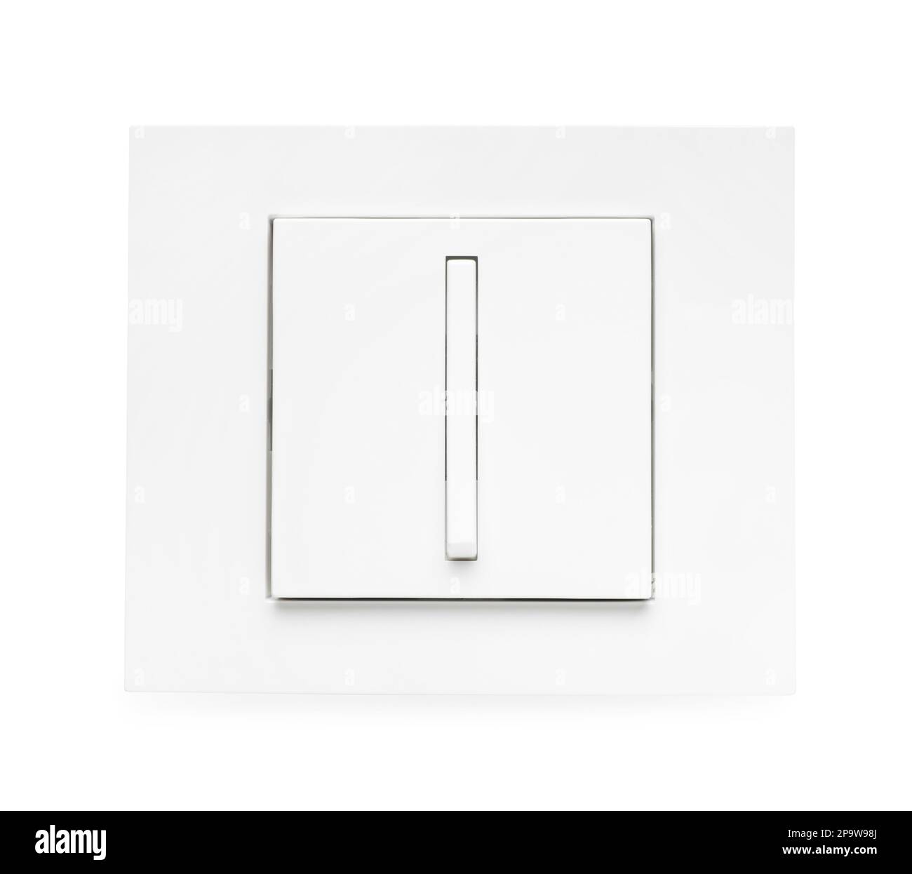 Light switch isolated on white, top view Stock Photo - Alamy