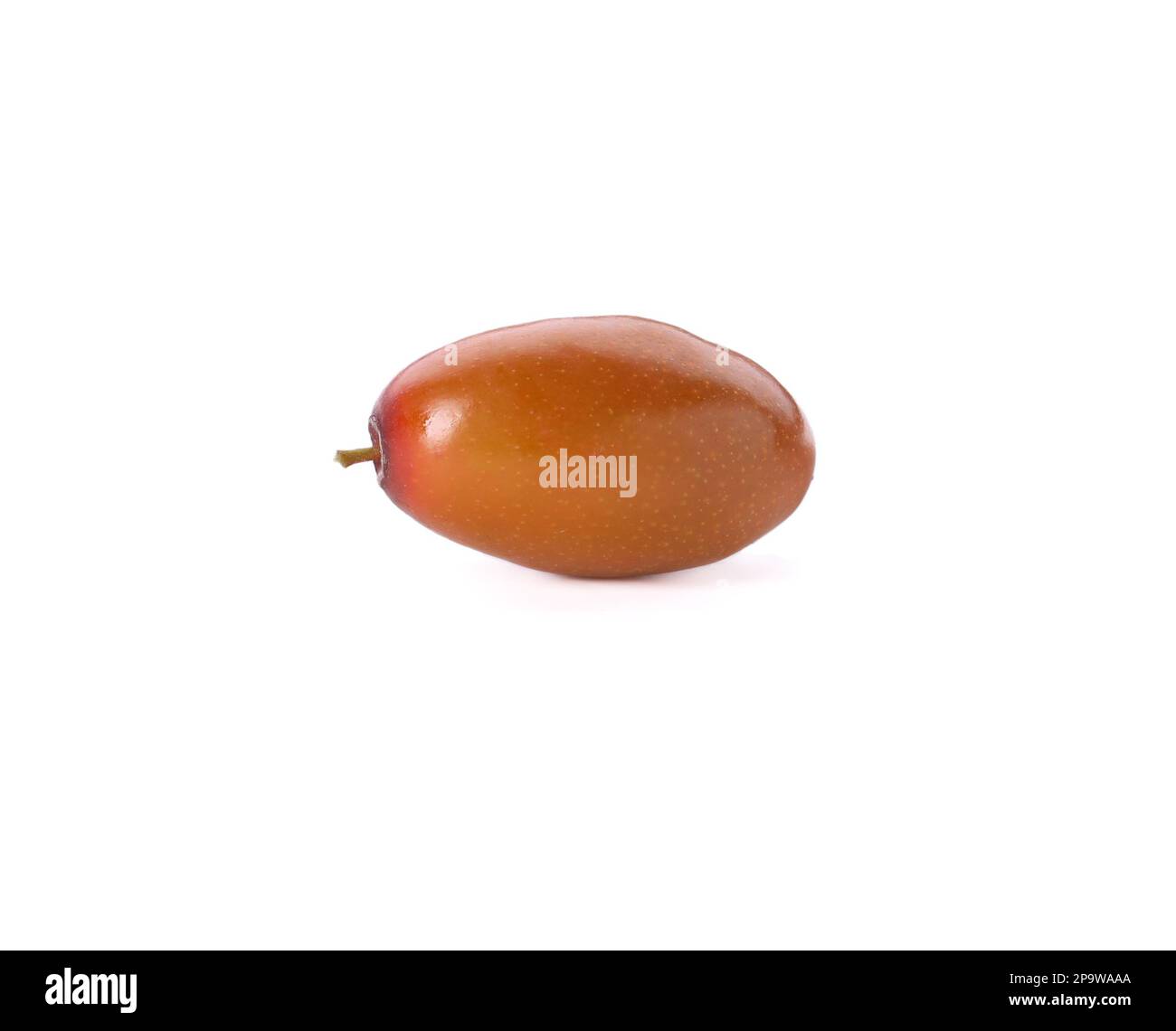 One ripe red date isolated on white Stock Photo - Alamy