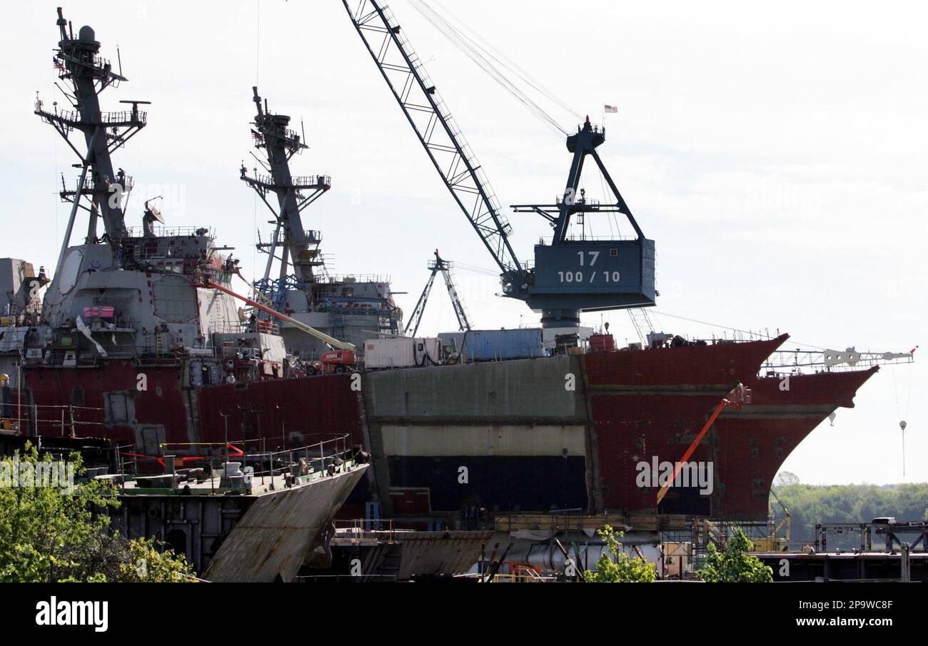 ** FILE ** In this Wednesday, June 8, 2005 file photo two destroyers ...
