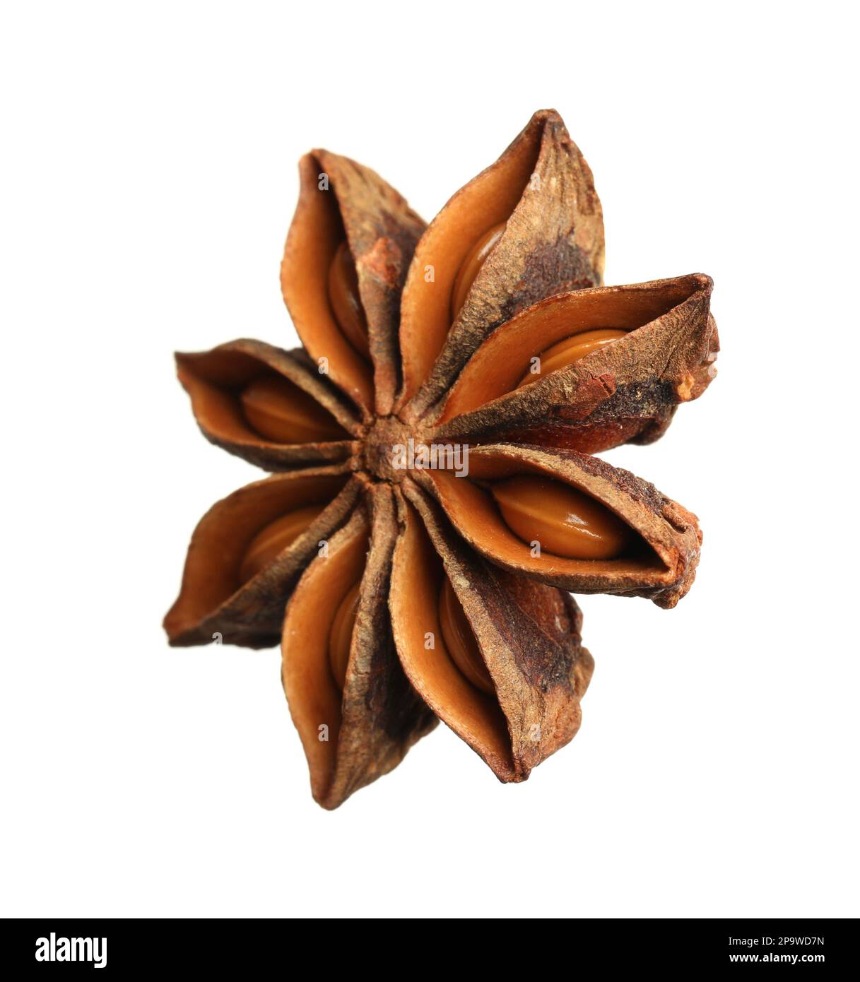 Dry anise star with seeds isolated on white Stock Photo - Alamy
