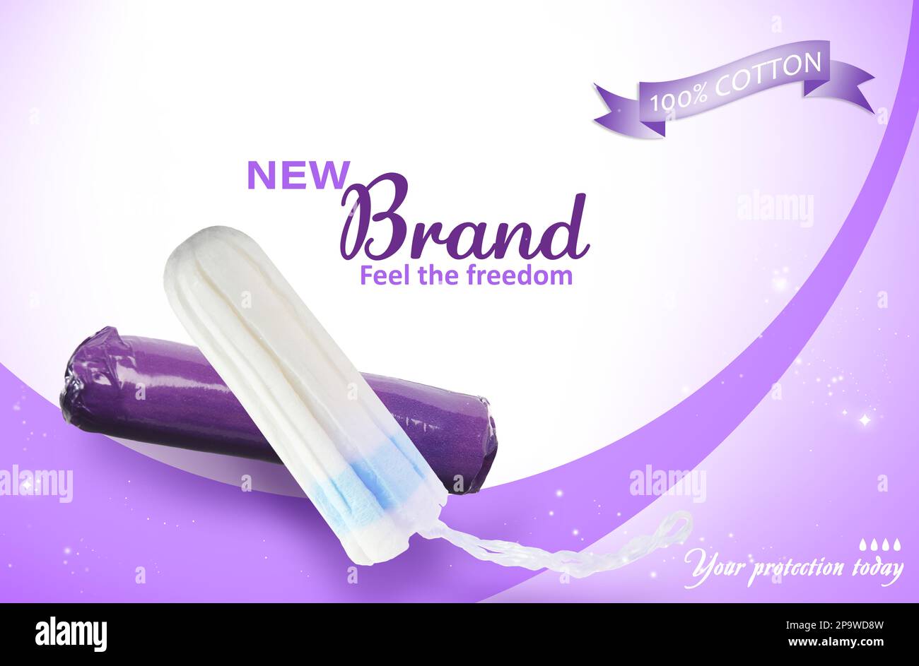 Tampons on color background. Mockup for your brand Stock Photo - Alamy