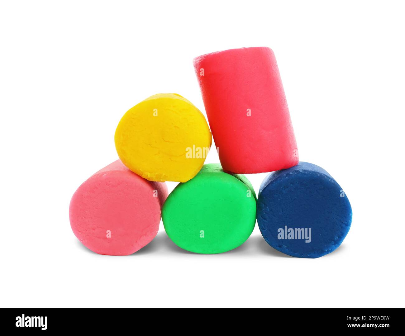 Different colorful play dough on white background Stock Photo - Alamy