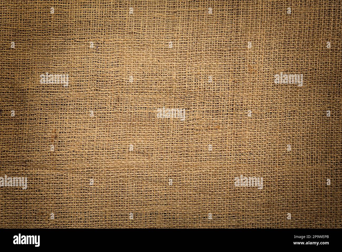 Texture of natural burlap fabric as background, top view. Vignette ...