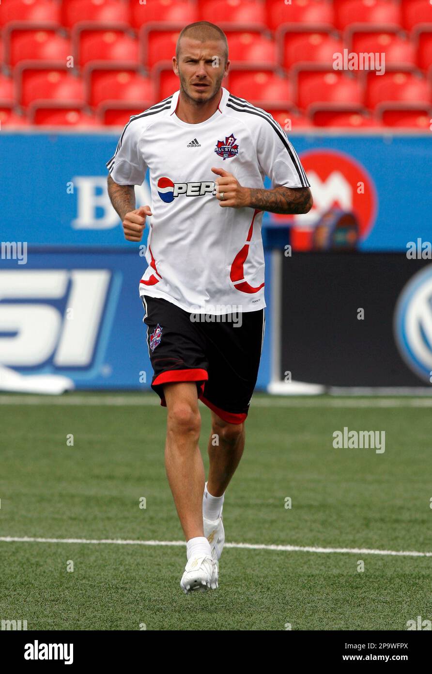 Los Angeles Galaxy's David Beckham attends practice for the MLS soccer ...