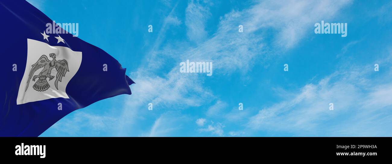 official flag of Air Force Major General Turkey at cloudy sky ...