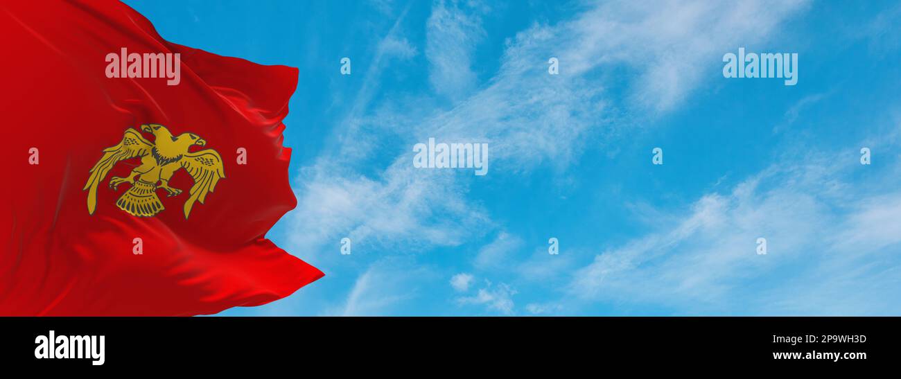 official flag of Army Aviation Regiment Command Turkey at cloudy sky ...