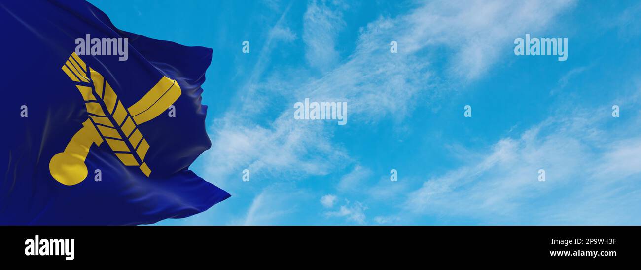 official flag of Air Force Support Continental Command Turkey at cloudy ...