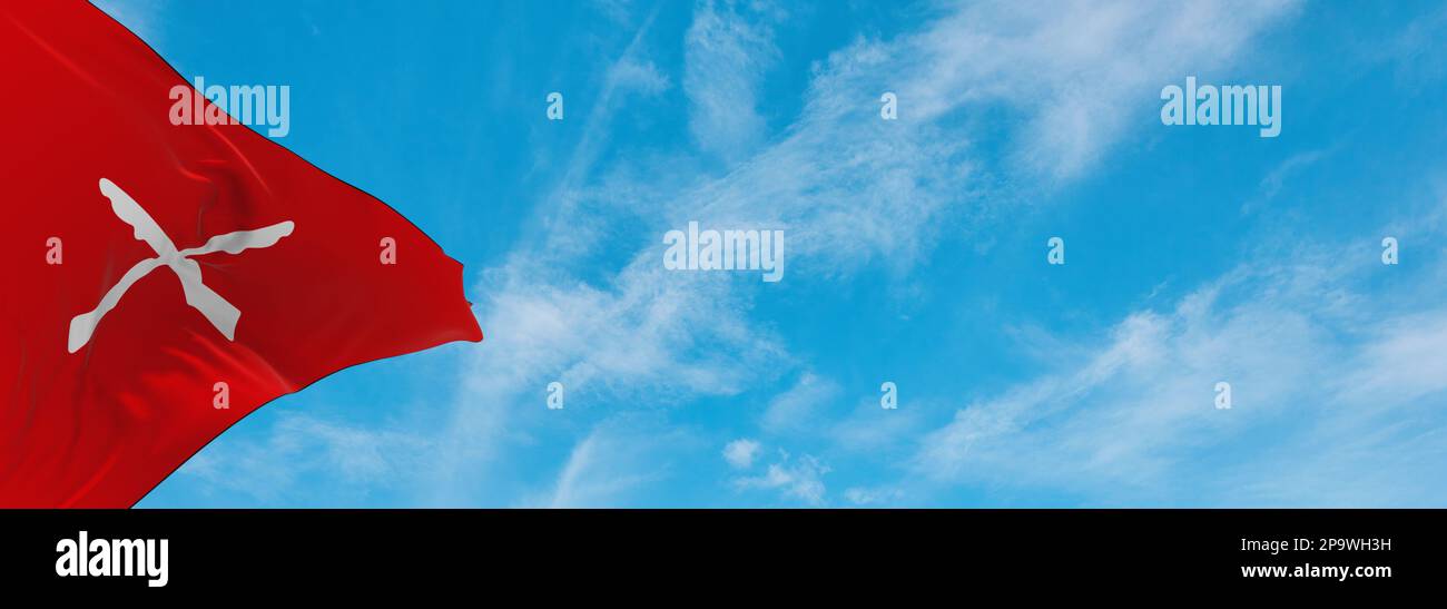 official flag of Battalion Command Turkey at cloudy sky background on ...