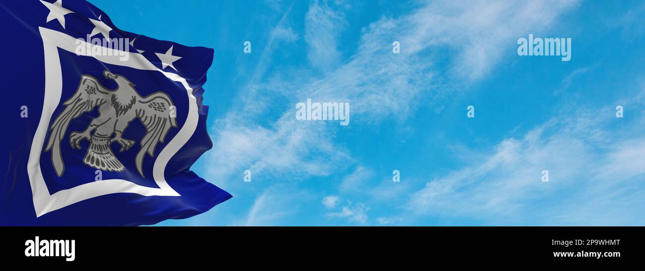 official flag of Combat Air Force Commander Turkey at cloudy sky ...