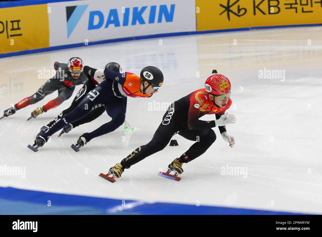 Seoul, South Korea. 11th Mar, 2023. Lin Xiaojun (1st R) of China ...