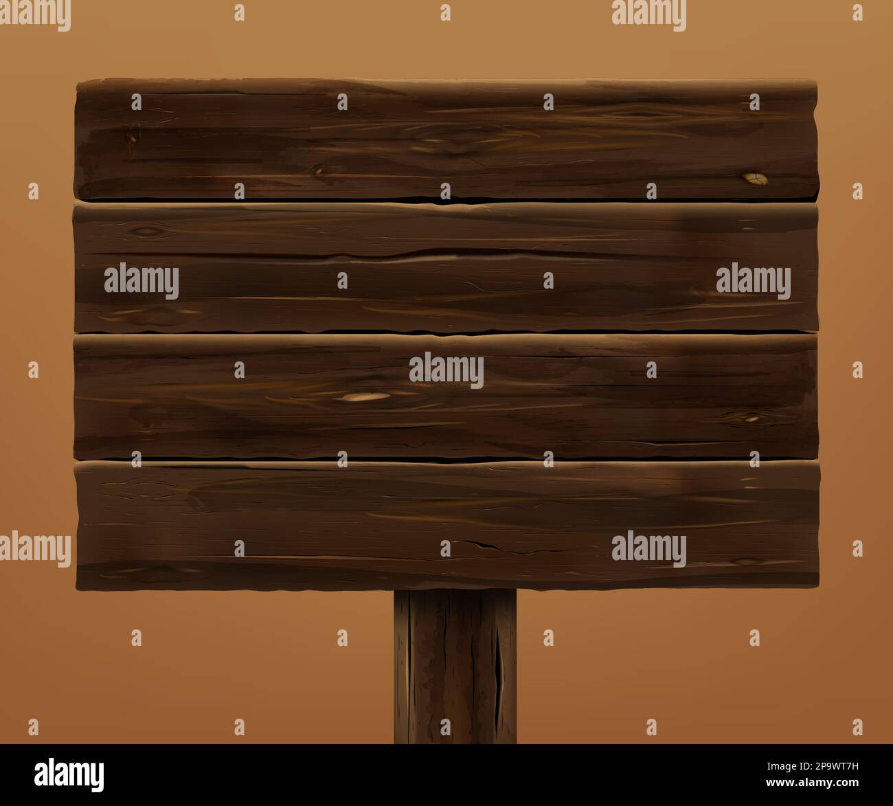 Realistic wooden signboard. Old brown wood. Rustic plank. Timber ...