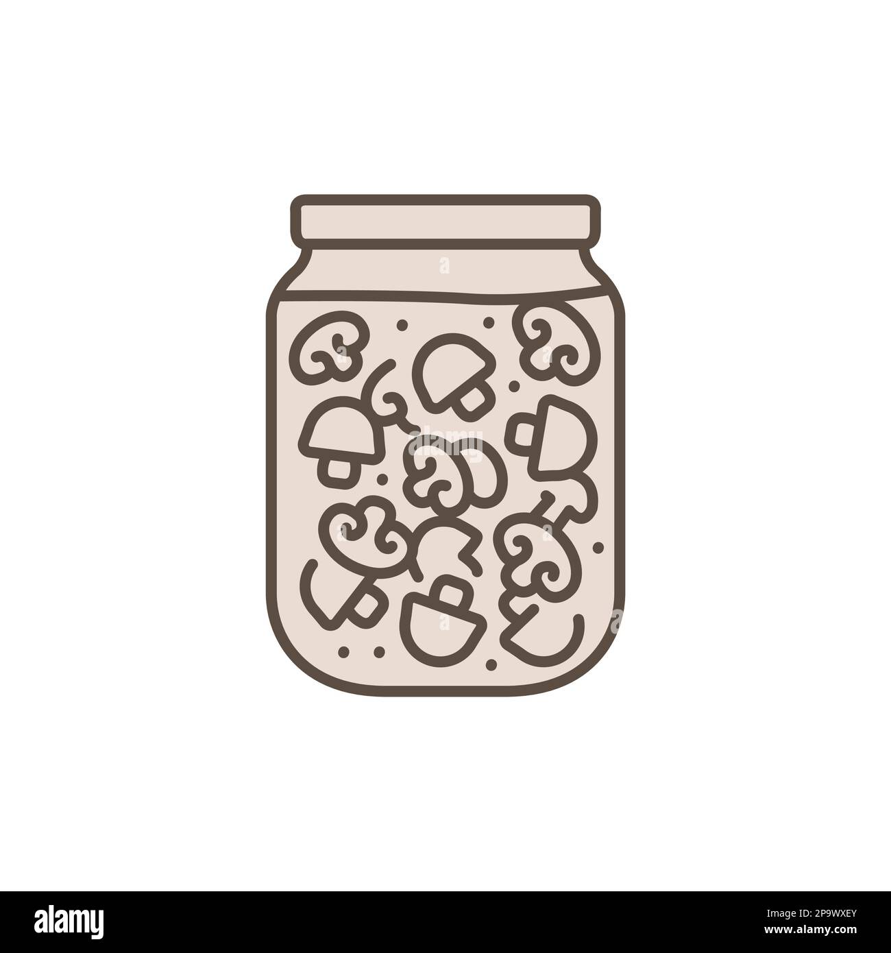 Pickled mushrooms in a jar color line icon Stock Vector Image & Art - Alamy