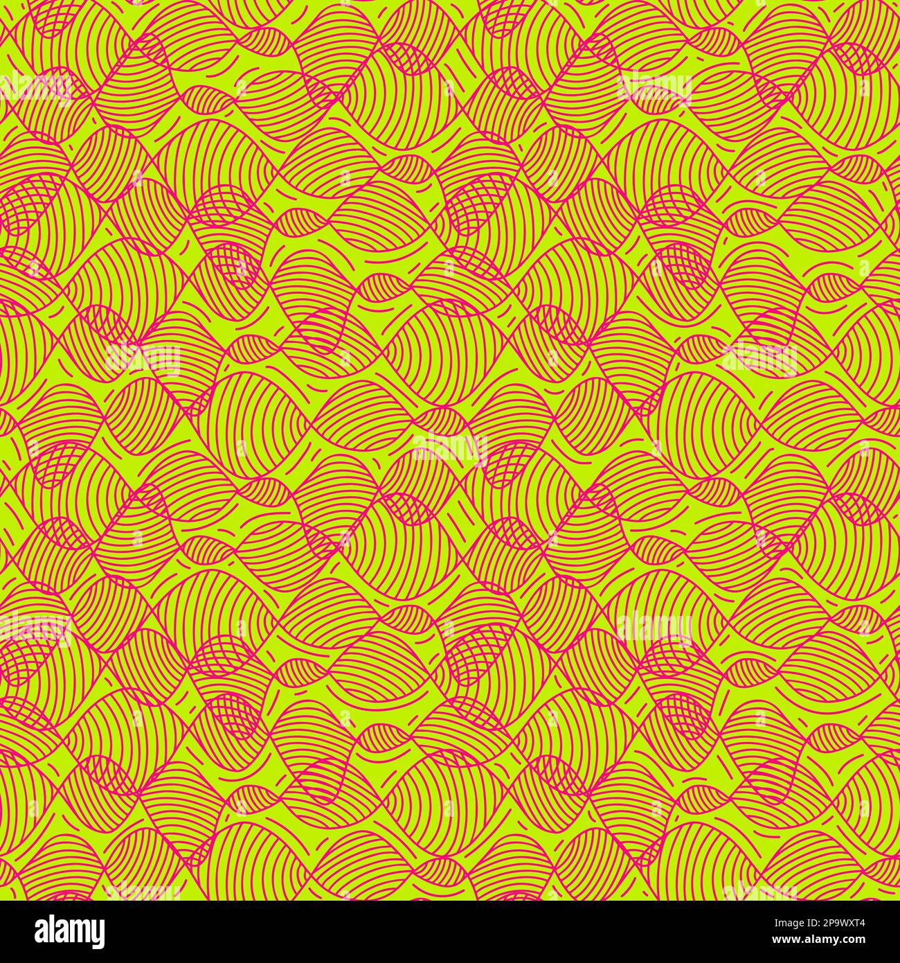 Neon green and pink abstract outline wavy seamless pattern Stock Vector ...