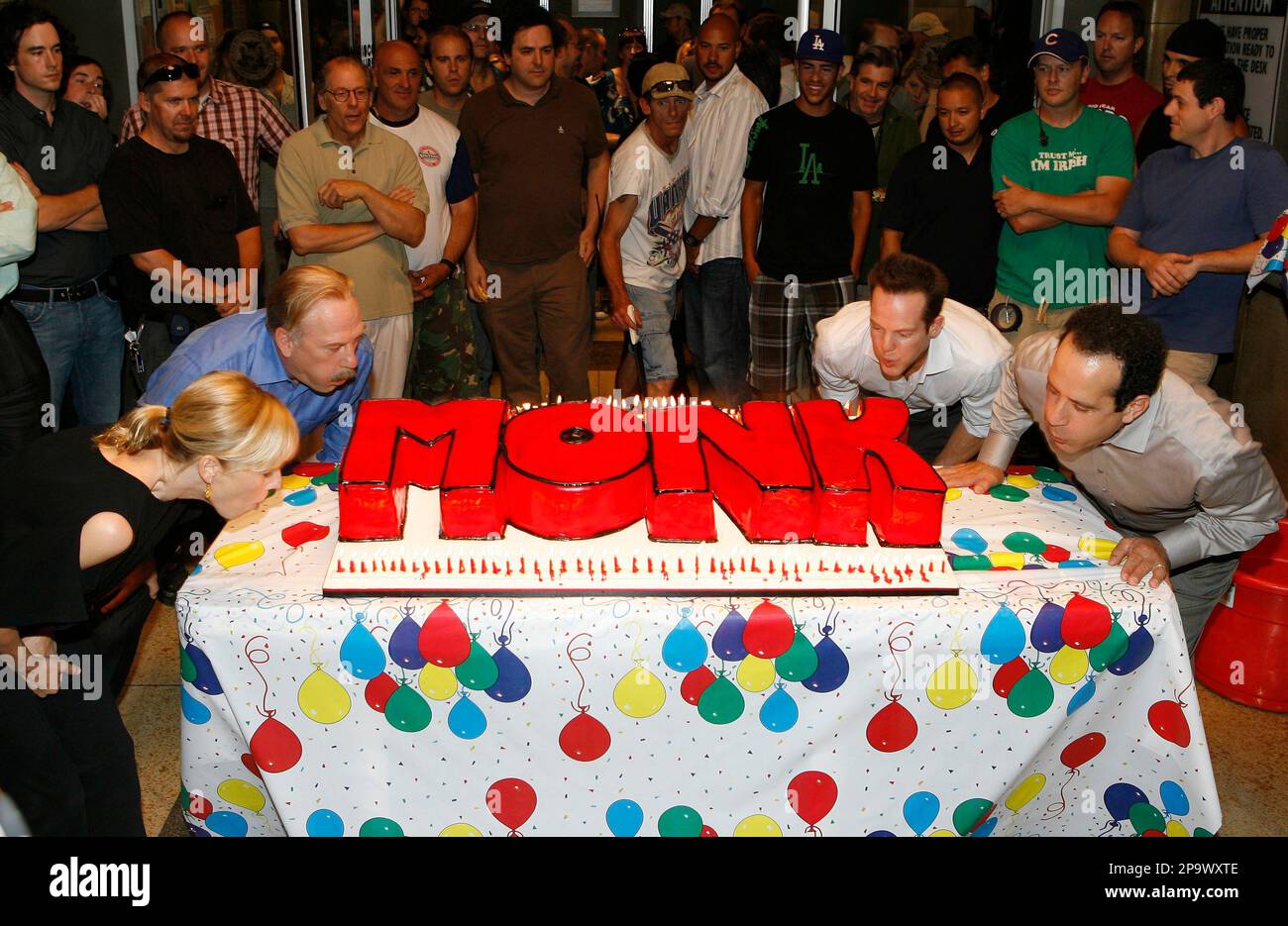 "Monk" cast members from left: Traylor Howard, Ted Levine, Jason Gray ...