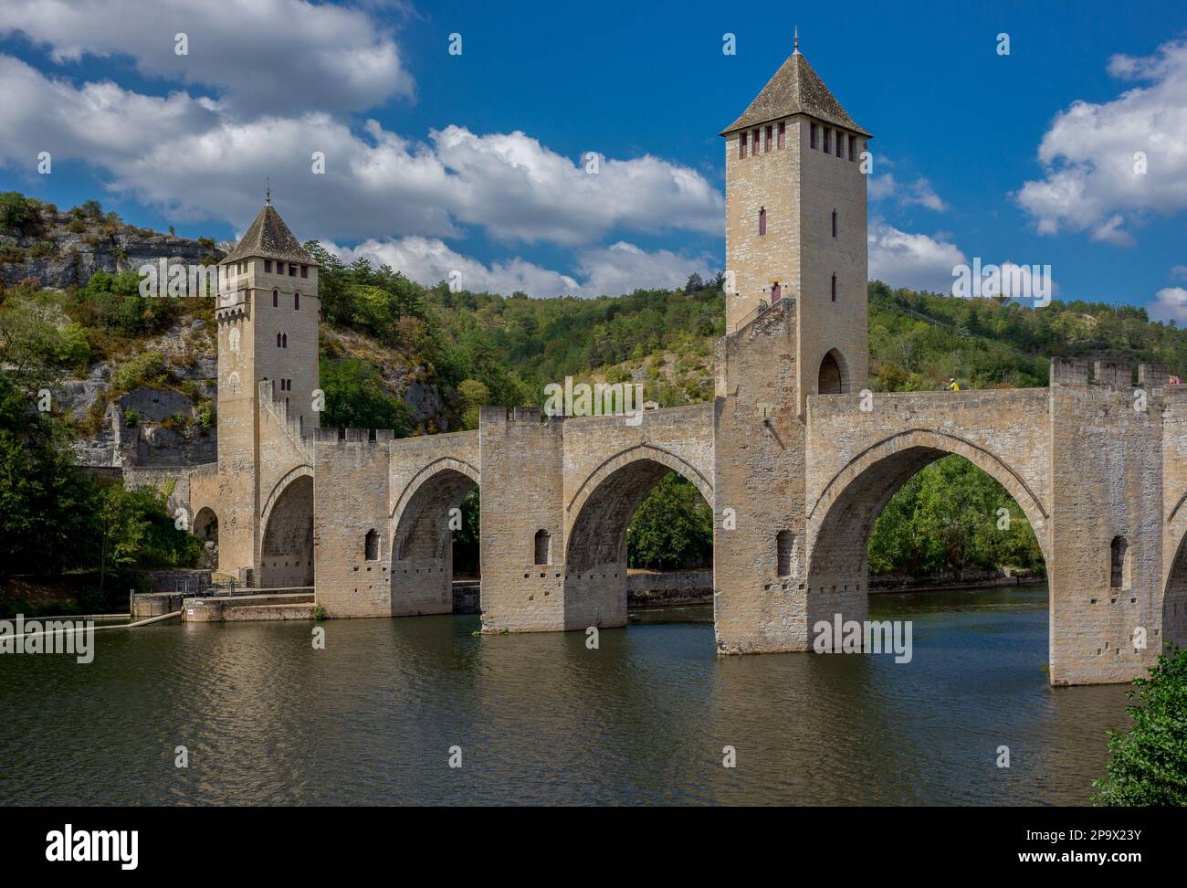 Pont Valentre gothic bridge over river Lot Perigord France Stock Photo ...