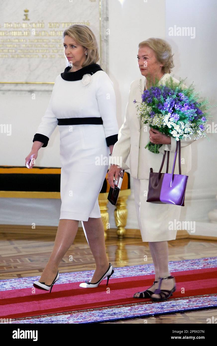 Russian first lady Svetlana Medvedeva, left, and Italian first lady ...