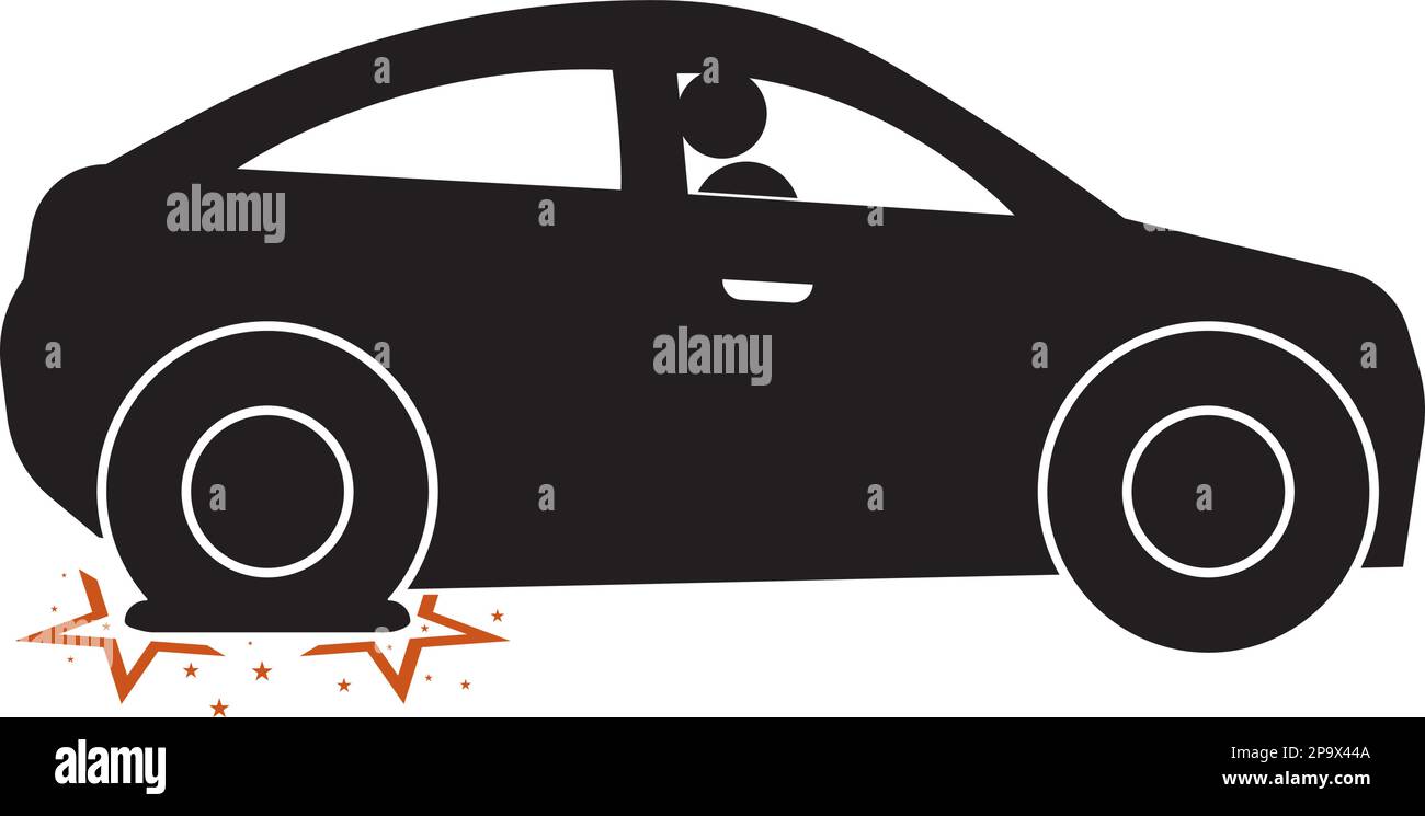 tire burst car icon vector illustration symbol design Stock Vector ...