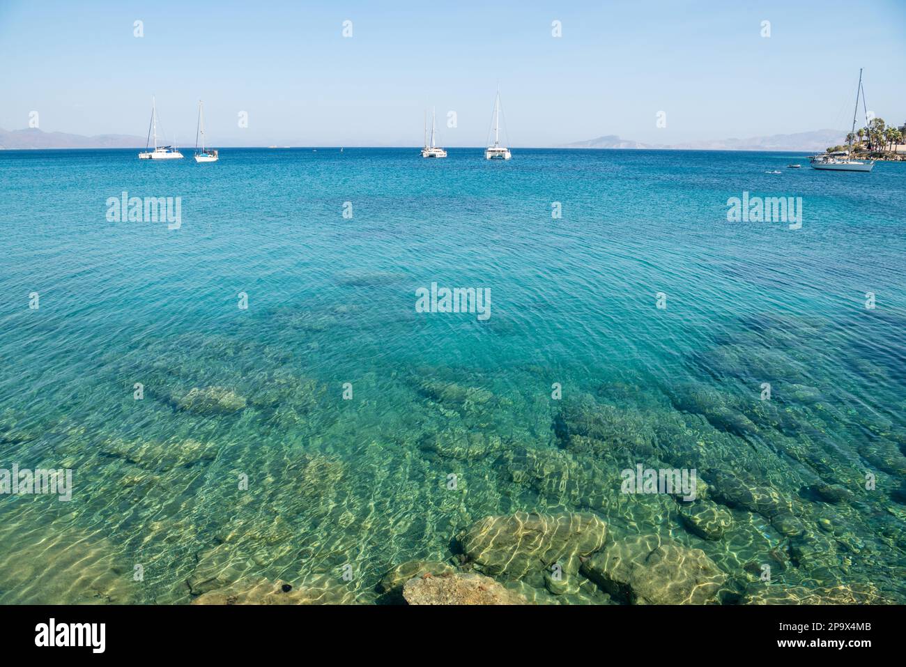 Crystal clear waters of the Mediterranean Sea in Datca resort town of ...