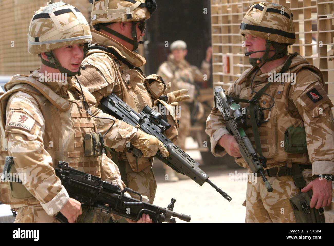 British soldiers patrol the streets of Basra, 550 kilometers (340 miles ...