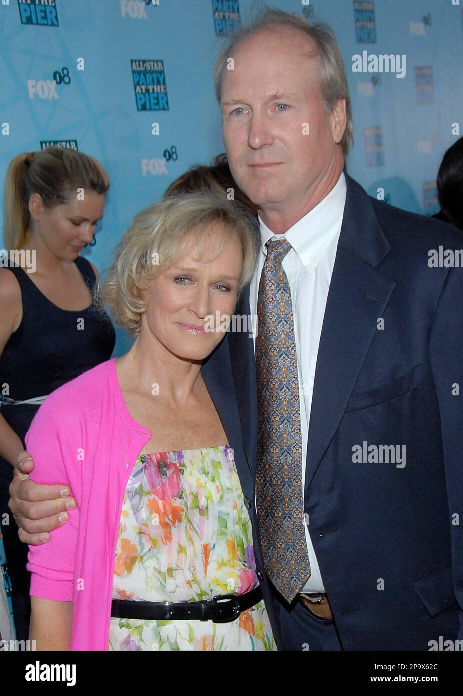 Actress Glenn Close, left, and actor William Hurt pose on the press ...