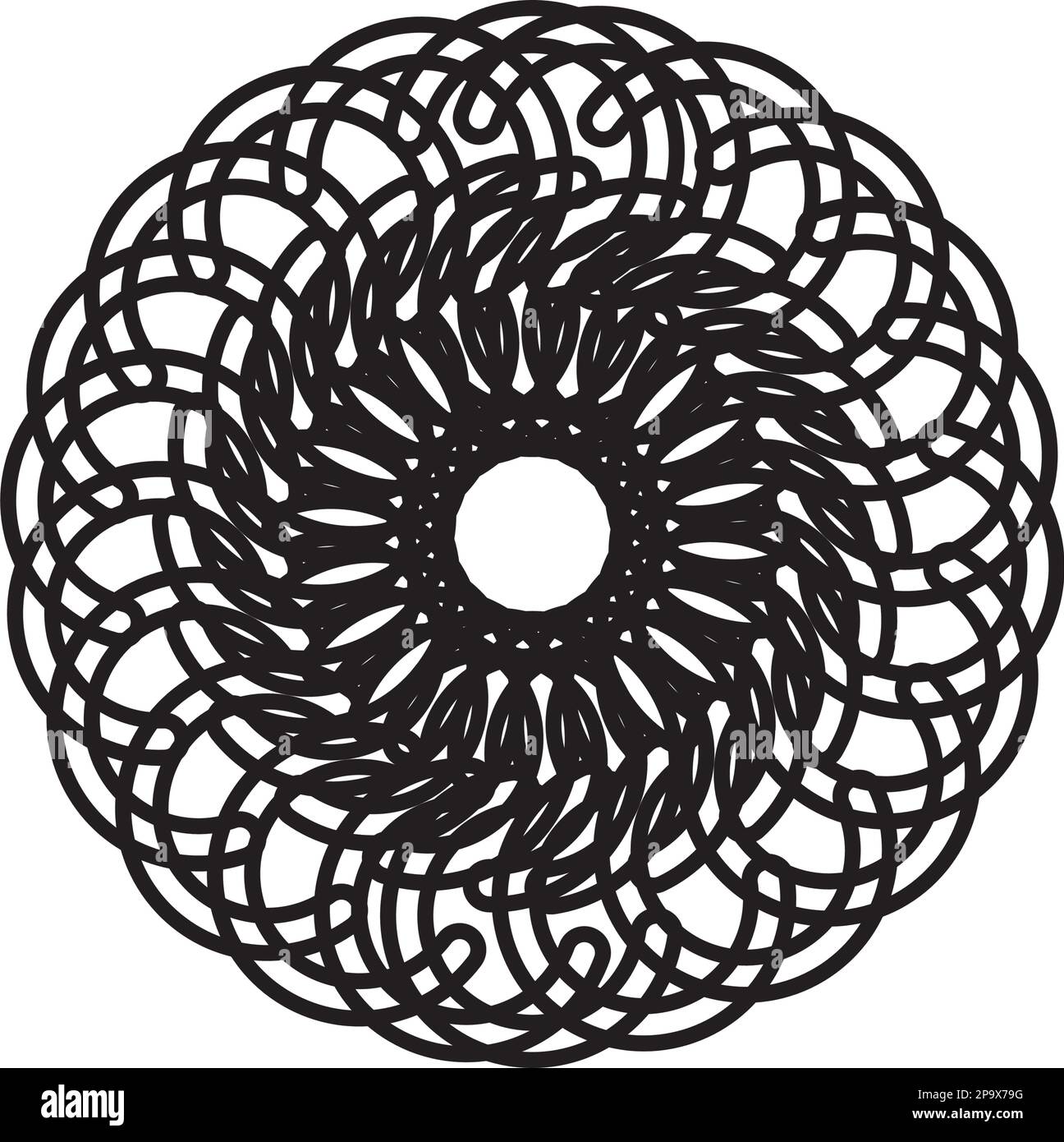 Circle radial motif, mandala illustrative element Stock Vector Image ...
