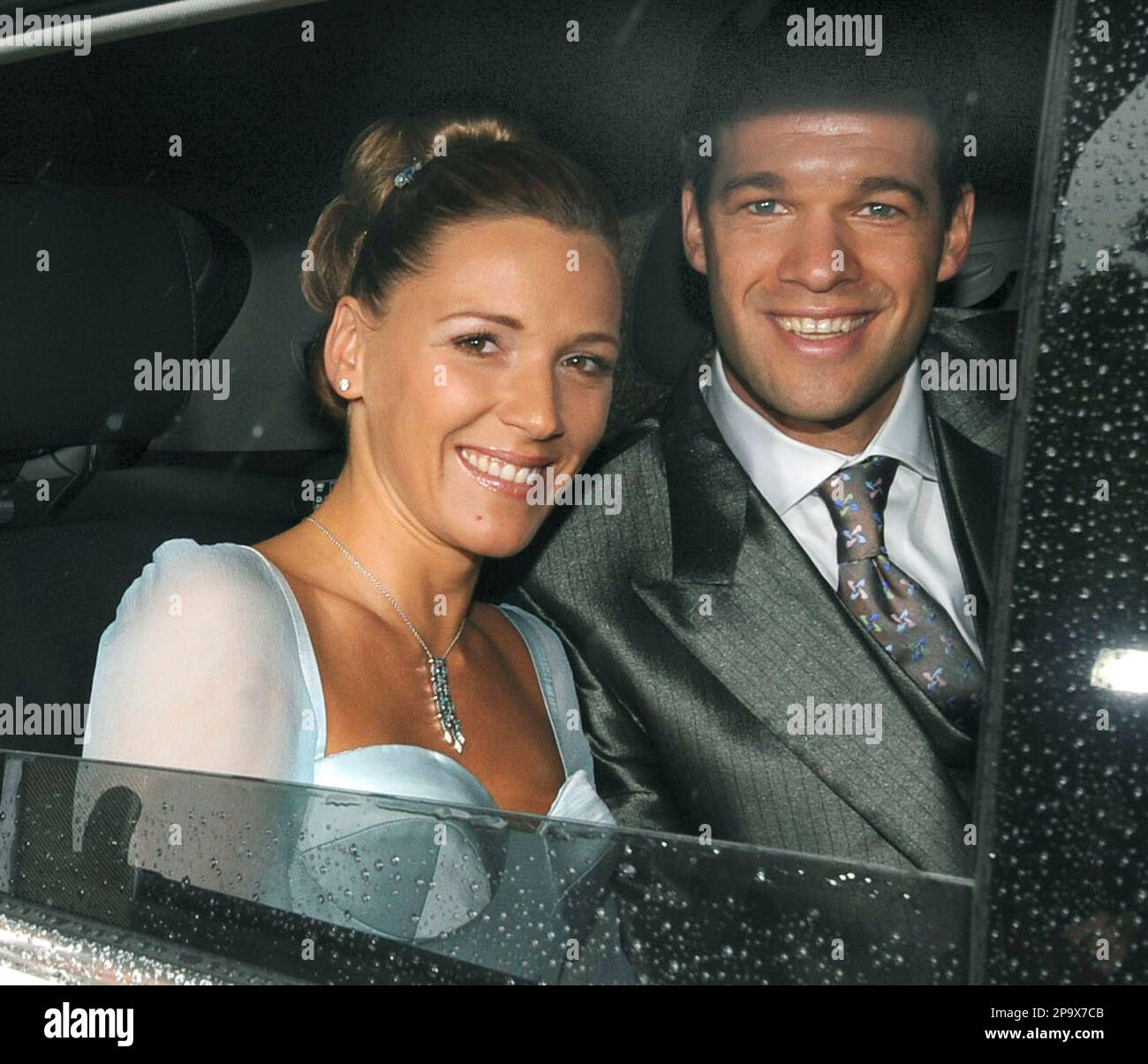 erman soccer player Michael Ballack, right, and his wife Simone look ...