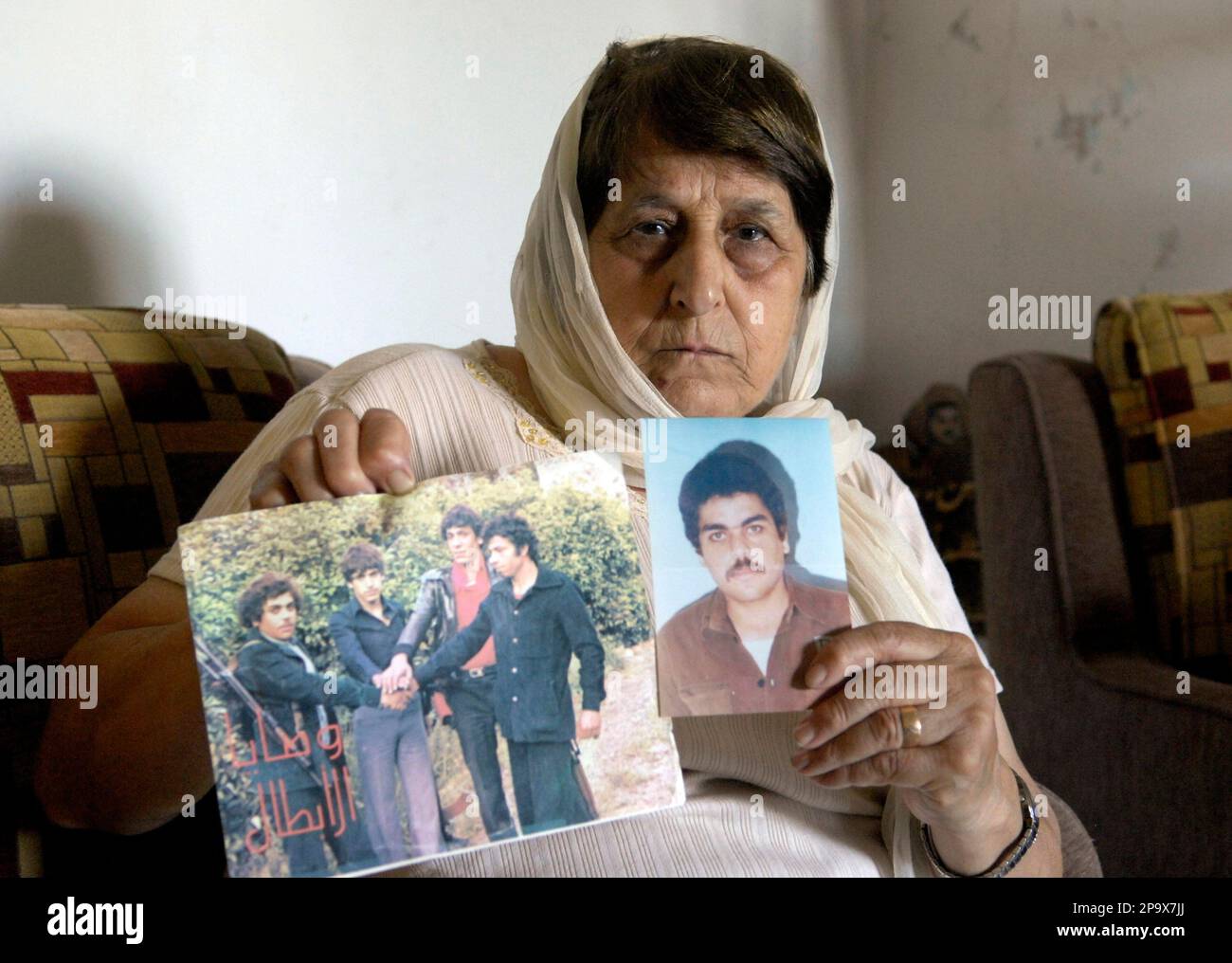 Siham Kantar, the mother of Samir Kantar, a Lebanese prisoner held in ...