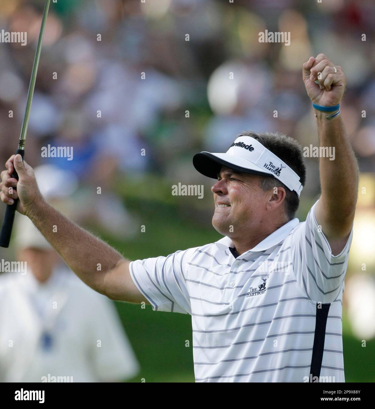 Kenny Perry reacts after beating Brad Adamonis and Jay Williamson in a ...