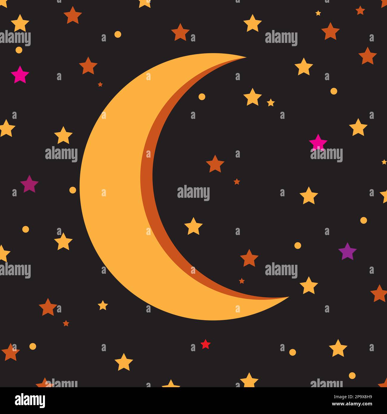 Crescent moon logo background vector illustration template design Stock ...