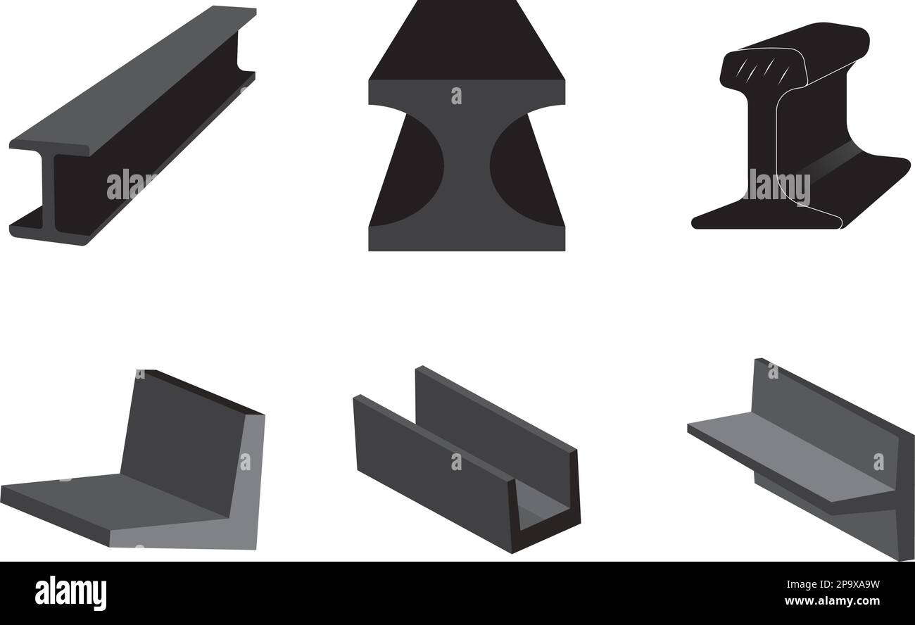 steel metallurgical beam profile symbol vector icon illustration Stock ...