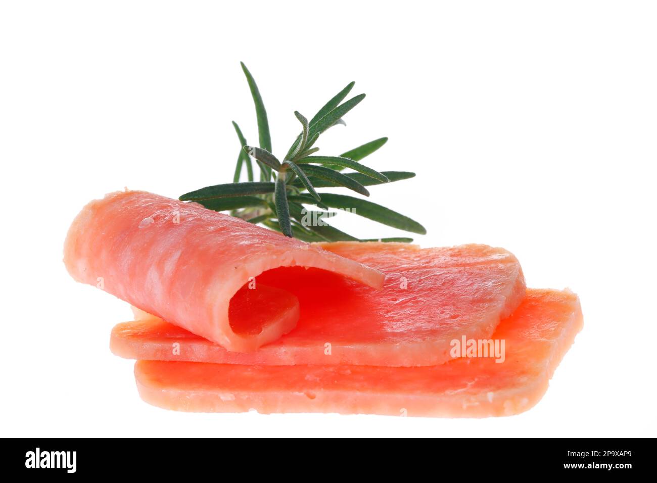 Pork ham slices of isolated on a white background, features Stock Photo ...