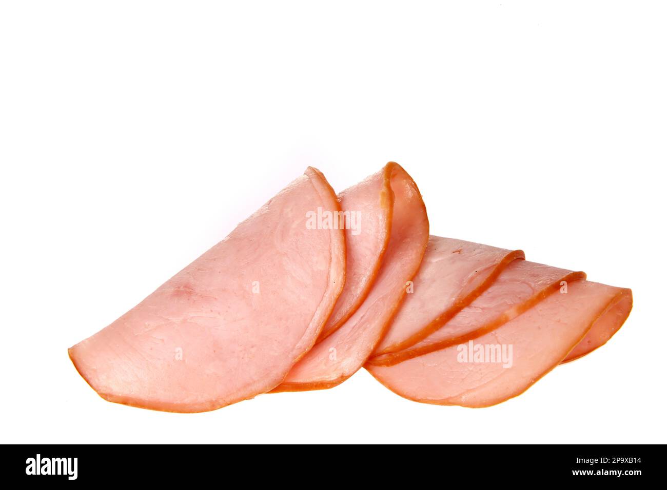 Pork ham slices of isolated on a white background, features Stock Photo ...