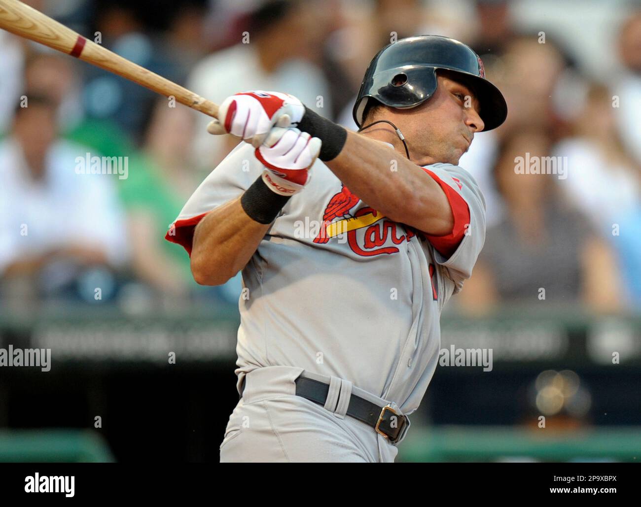 St. Louis Cardinals' Rick Ankiel follows through on his two-run home ...