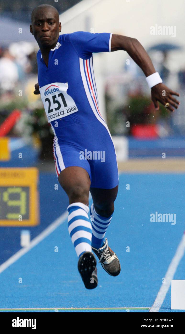 Teddy Tamgho from France jumps in the Triple Jump final at the World ...