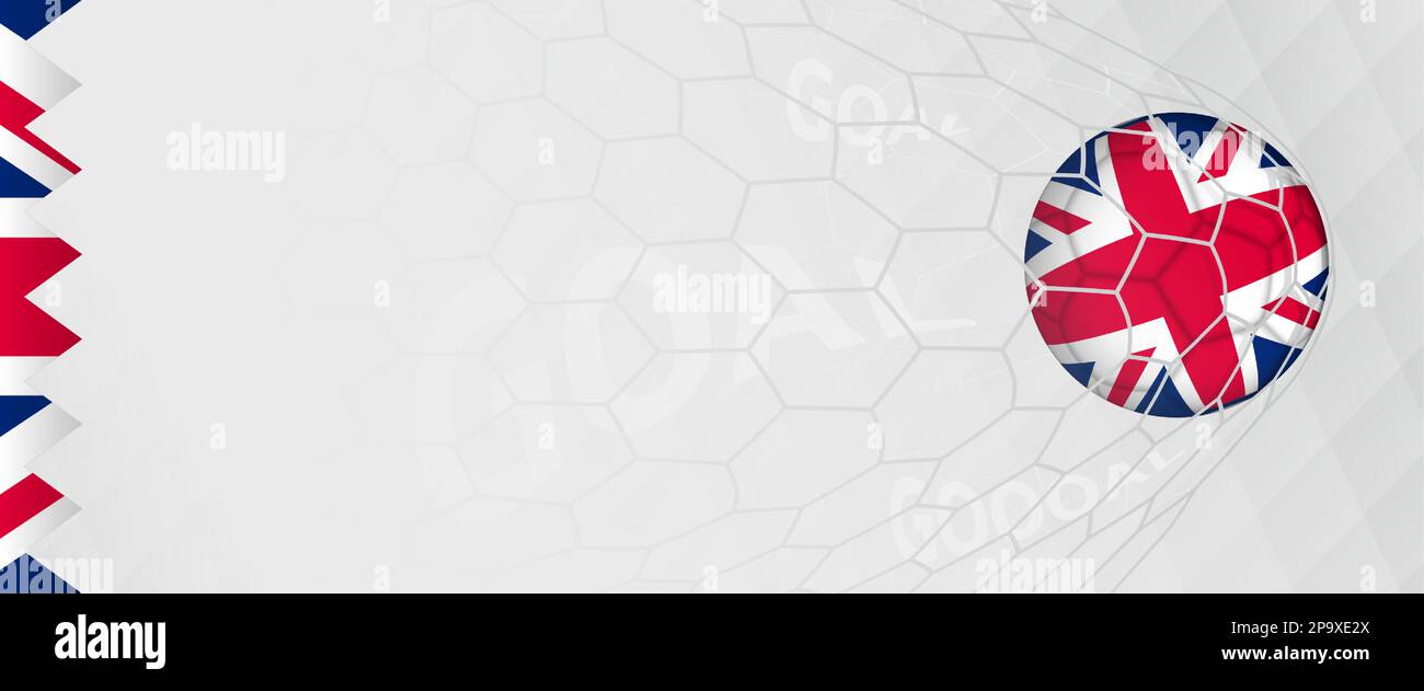 Banner design of a football ball with flag of United Kingdom in ...