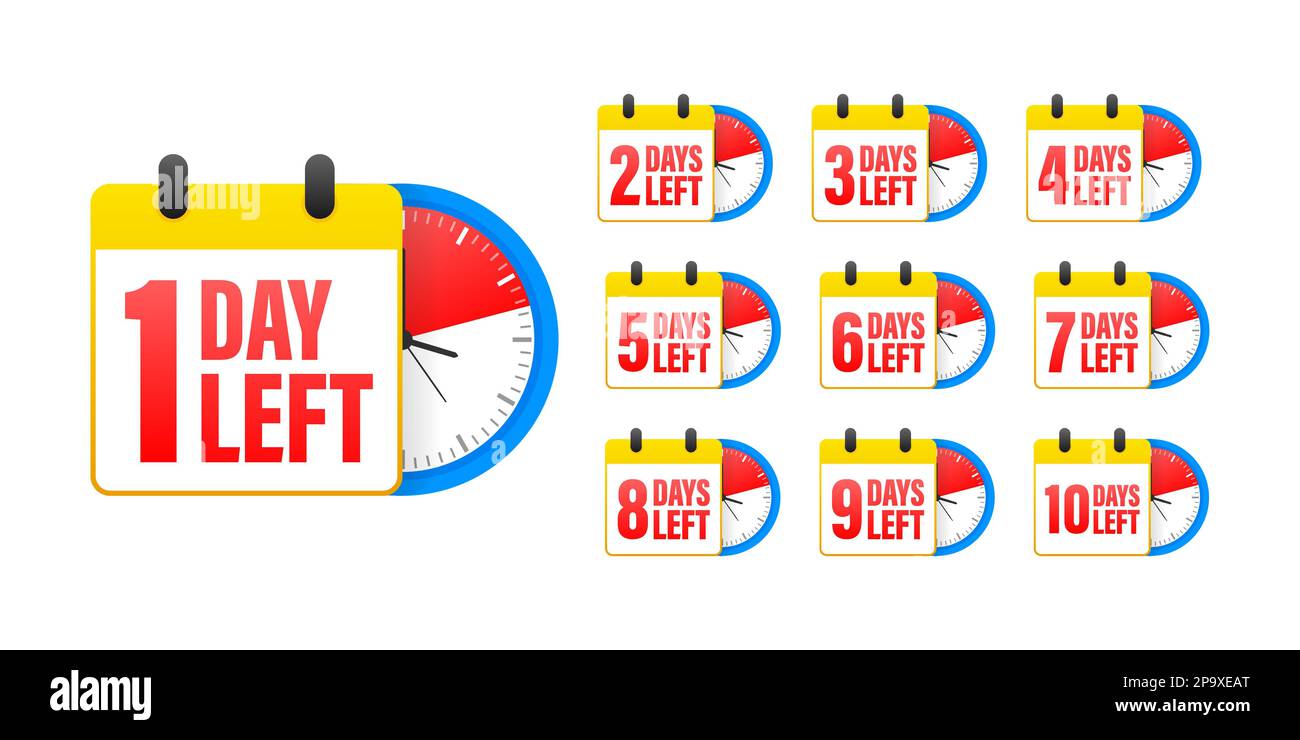 Days left countdown set. Product limited promo. Day only stock. Hours ...