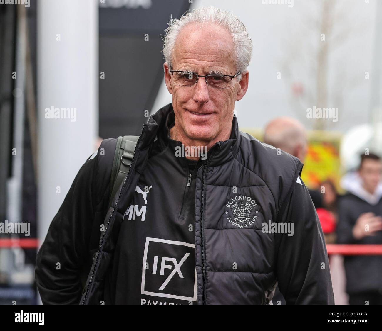 Bristol, UK. 11th Mar, 2023. Mick McCarthy manager of Blackpool Ashton ...