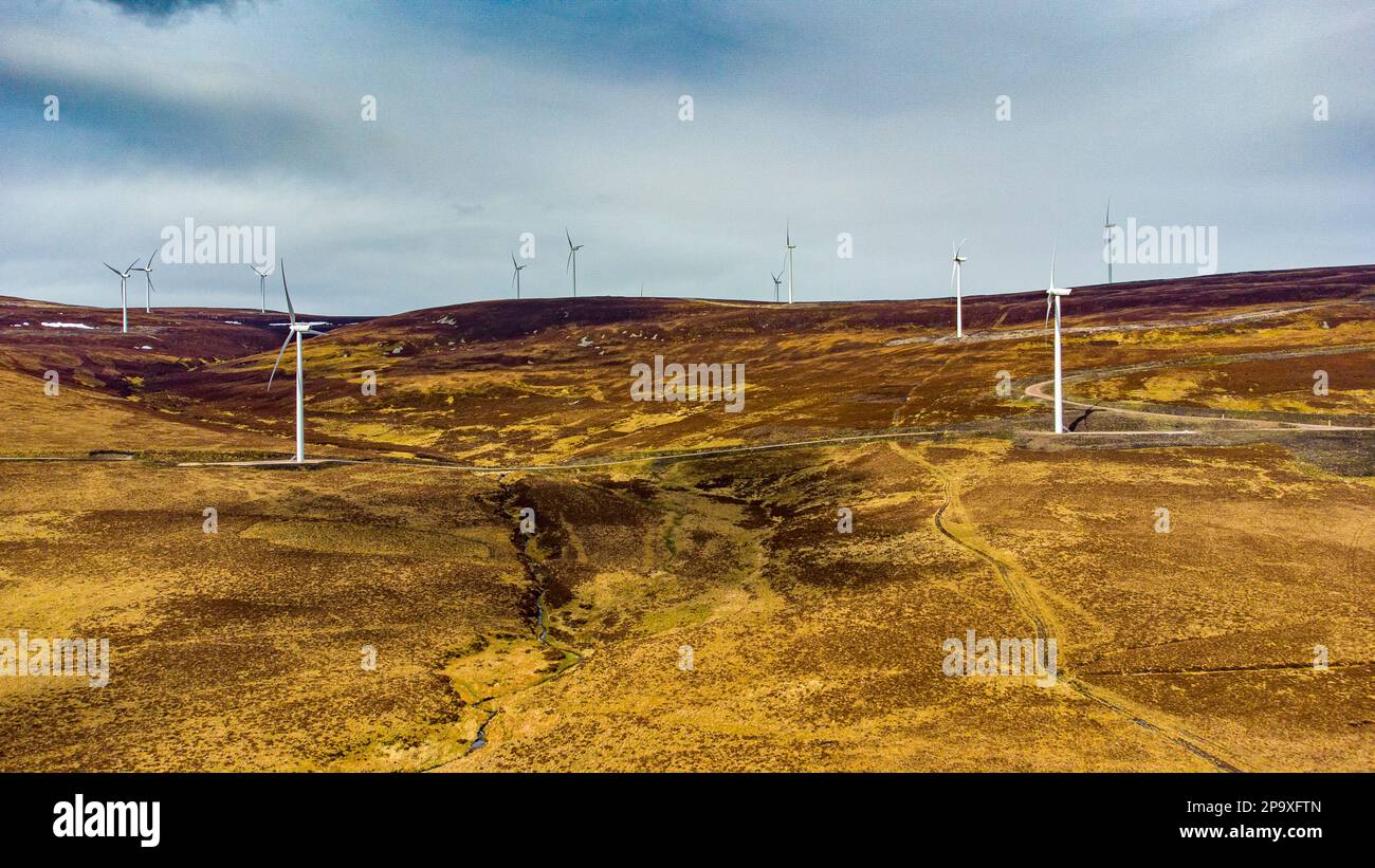 Windfarms in the UK Dorenell Windfarm Stock Photo - Alamy