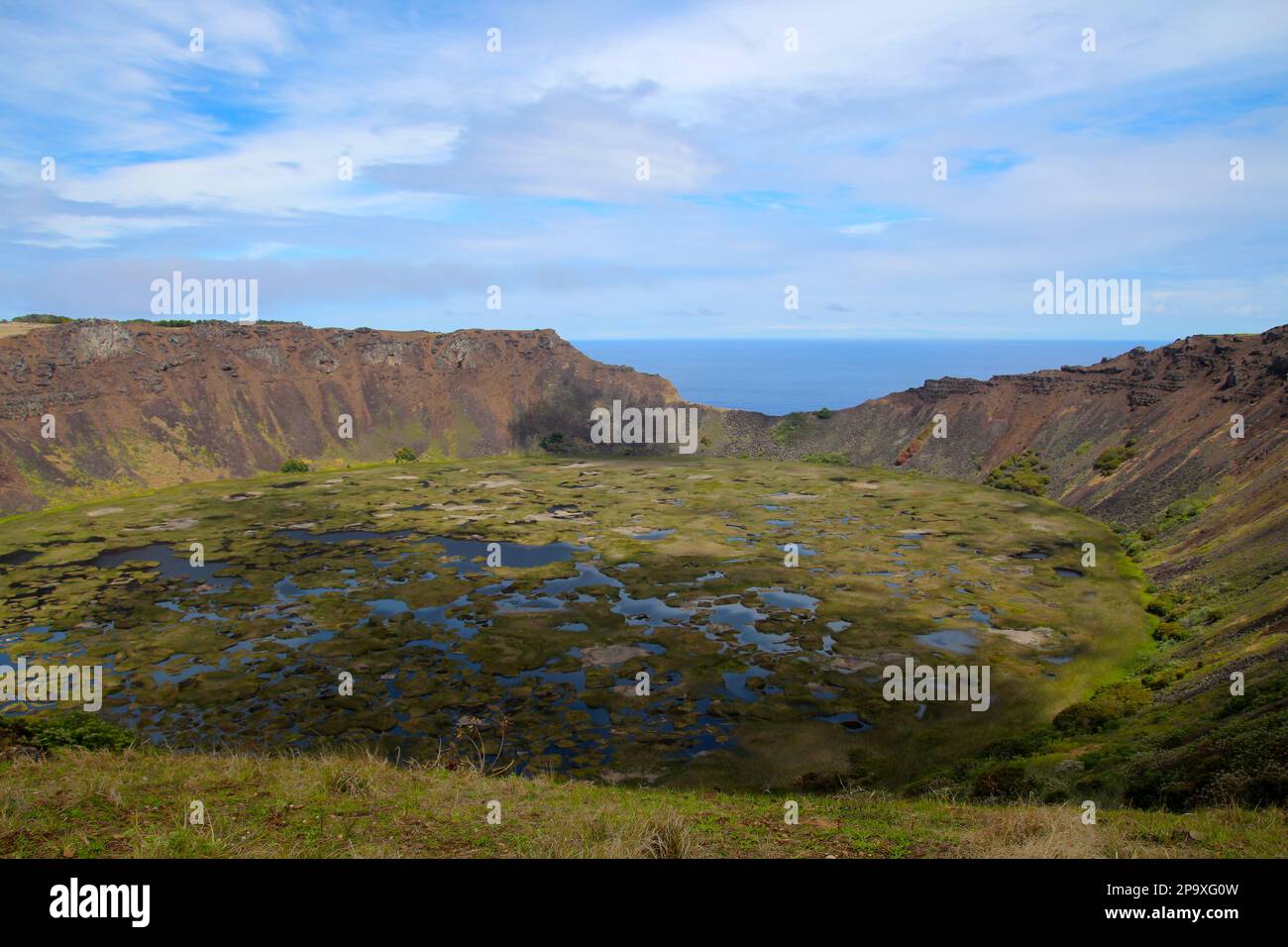 Rano Kau volcano, Easter Island, Rapa Nui, Chile, South America Easter ...