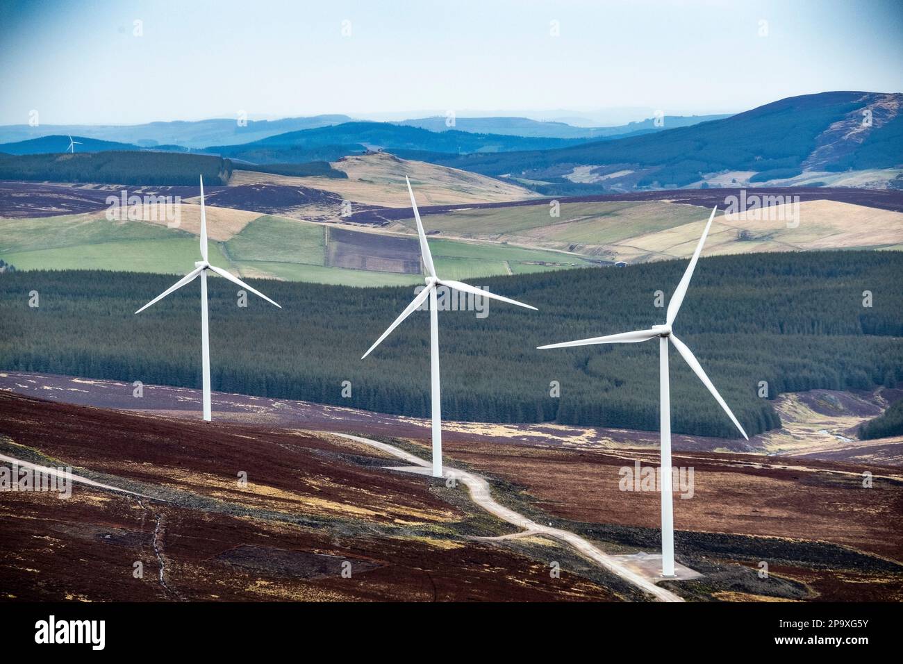 Windfarms in the UK Dorenell Windfarm Stock Photo - Alamy