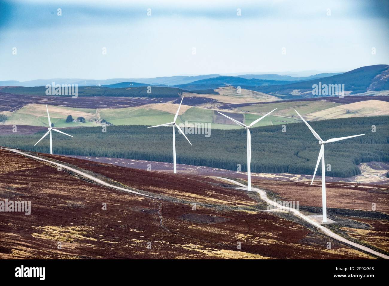 Windfarms in the UK Dorenell Windfarm Stock Photo - Alamy