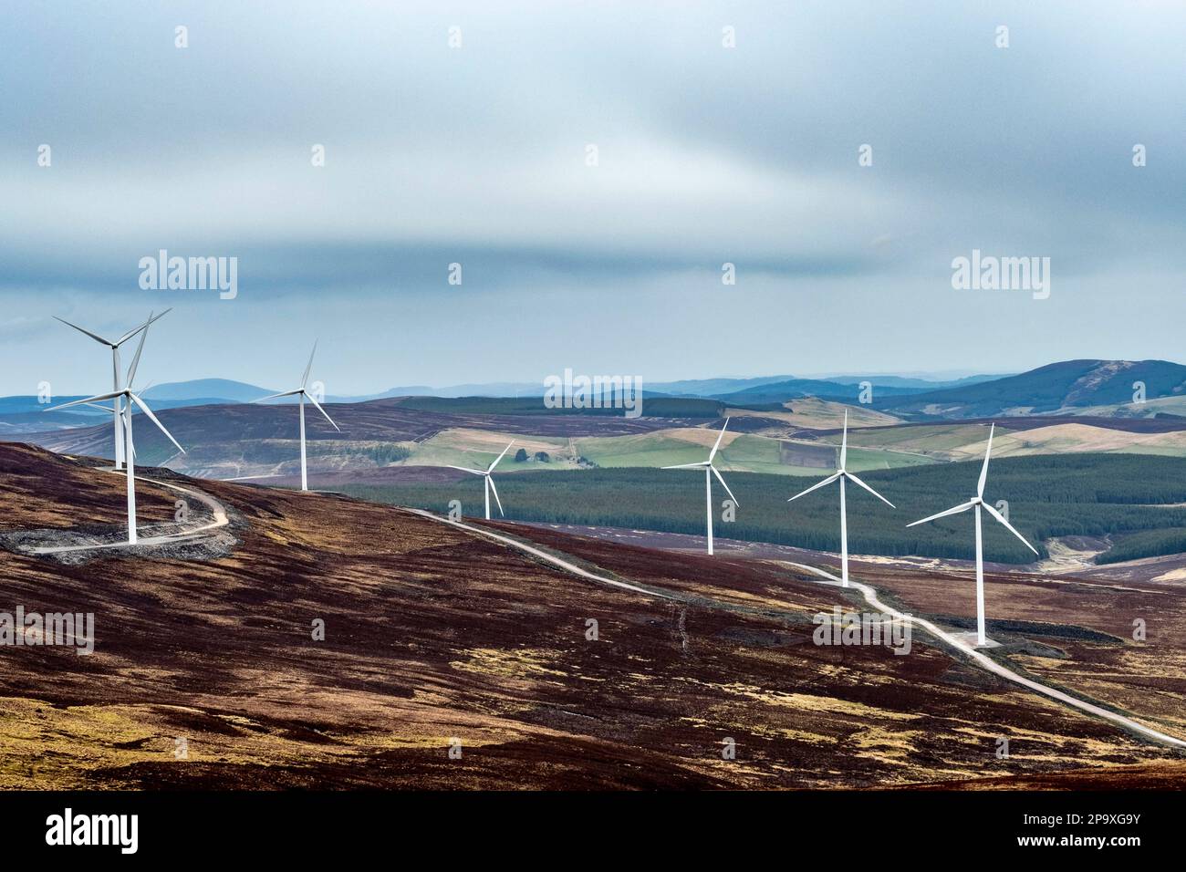 Windfarms in the UK Dorenell Windfarm Stock Photo - Alamy