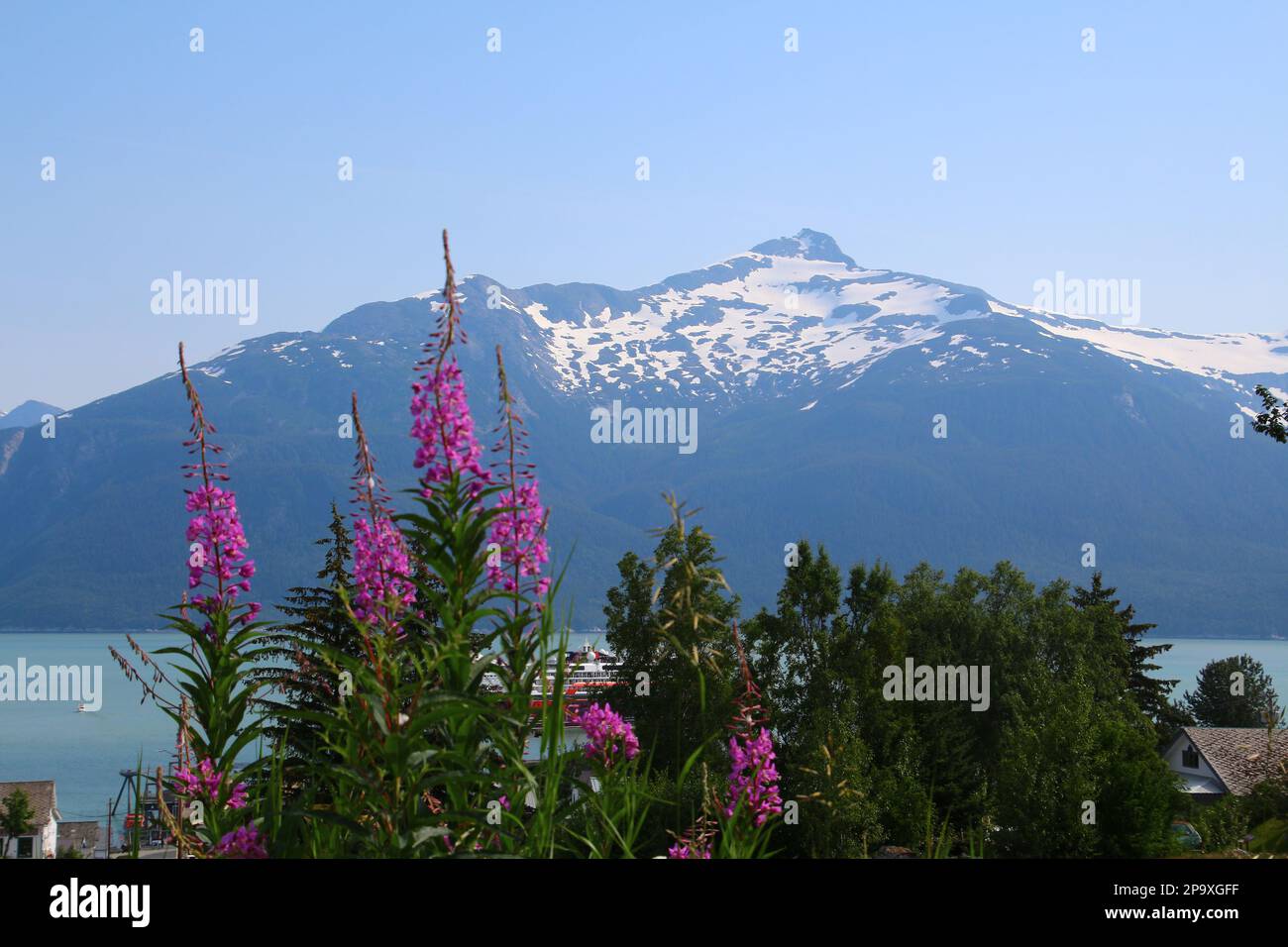 View of Port Chilkoot, Fort Seward in the small town of Haines, Alaska ...