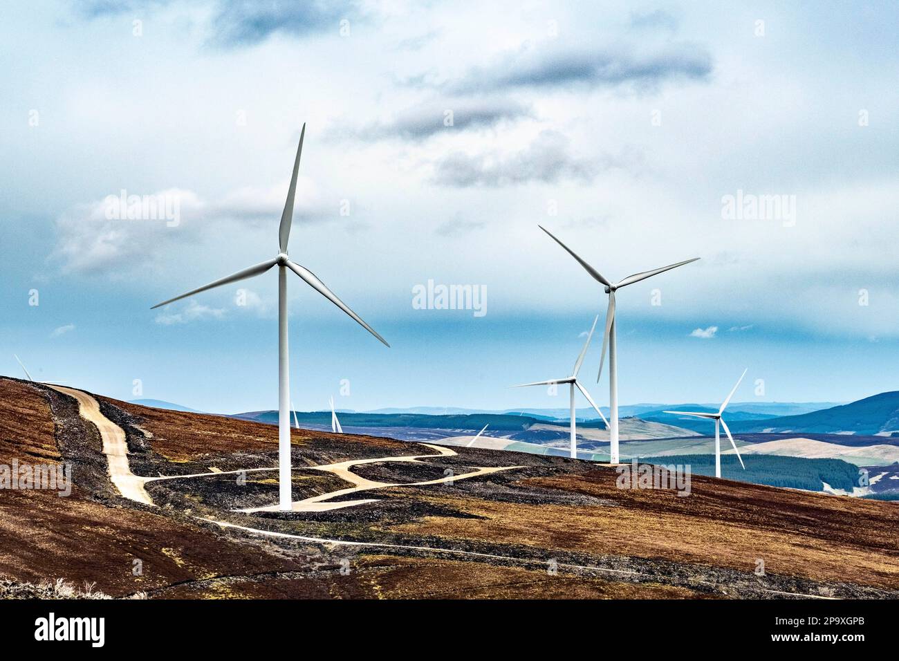 Windfarms in the UK Dorenell Windfarm Stock Photo - Alamy