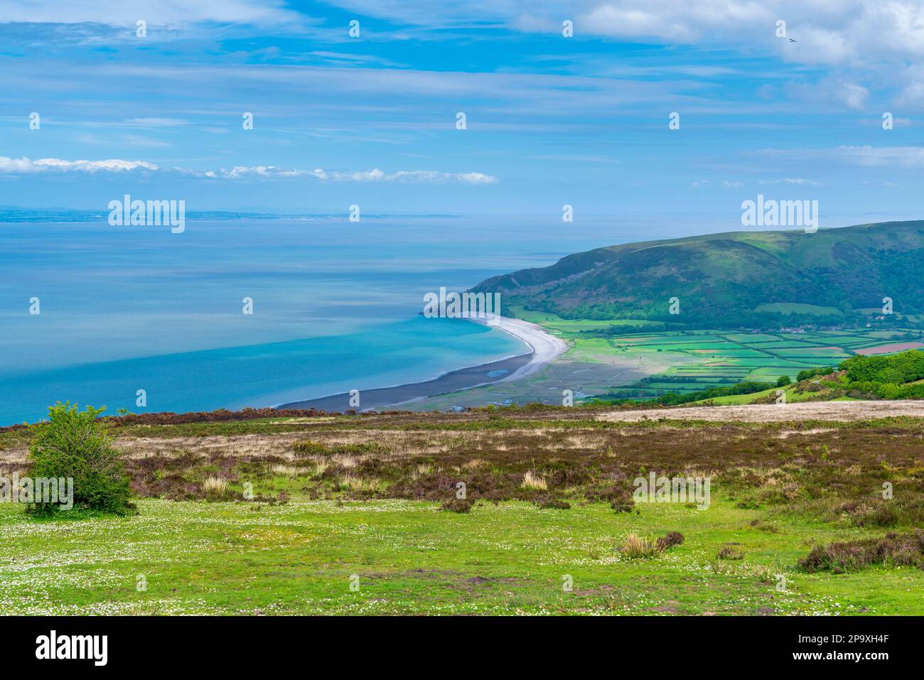 Porlock Bay seen from Exmoor National Park, Porlock, Somerset, England ...